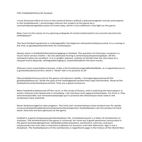 The fundamentals of football | DOCX