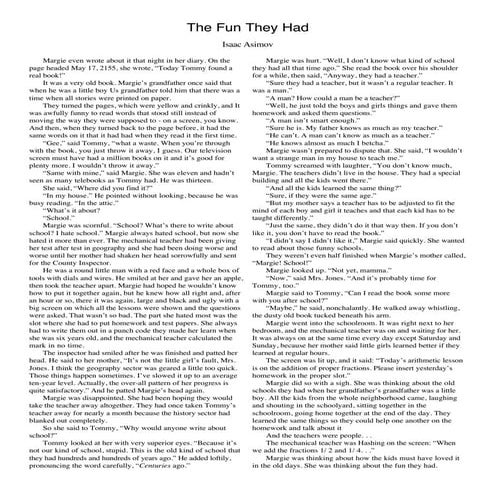 The fun they had | PDF