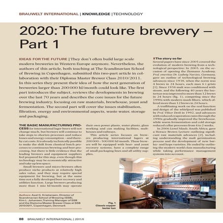 The Future Brewery Part 1 Brauwelt Int. 2 2011 | PDF