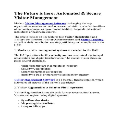 The Future is Here - Automated & Secure Visitor Management.docx