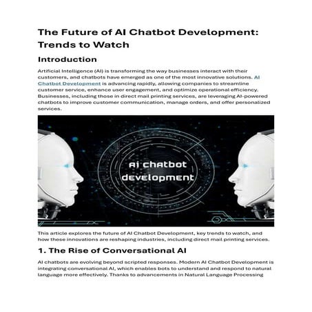 The Future of AI Chatbot Development: Trends to Watch | PDF