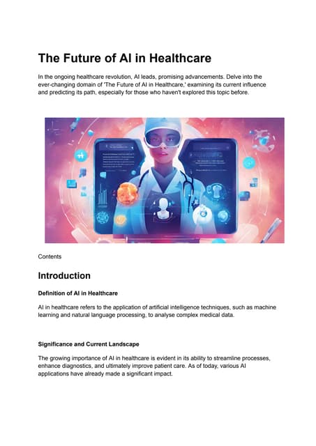 Artificial Intelligence In Healthcare Transforming The Practice Of