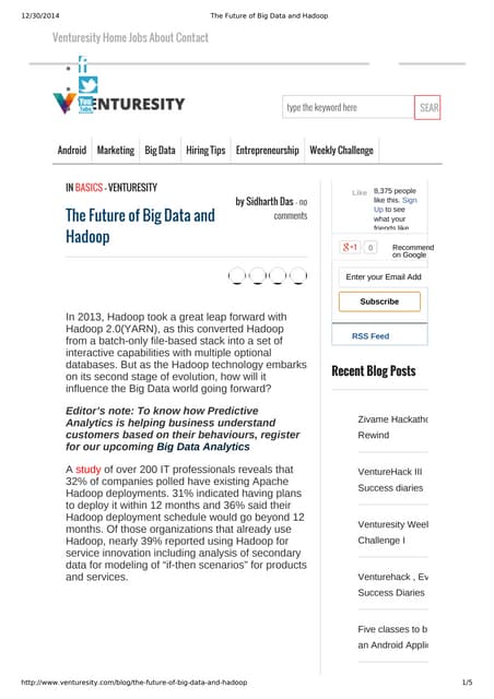 The Future Of Big Data And Hadoop Pdf Databases Computer Software