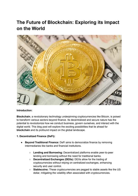 The Future Of Blockchain Exploring Its Impact On The Worldpdf