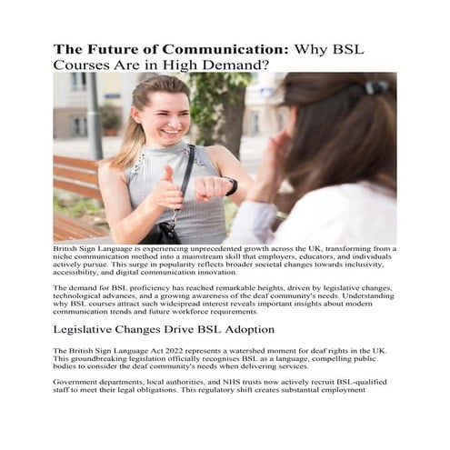 The Future of Communication: Why BSL Courses Are in High Demand | DOCX