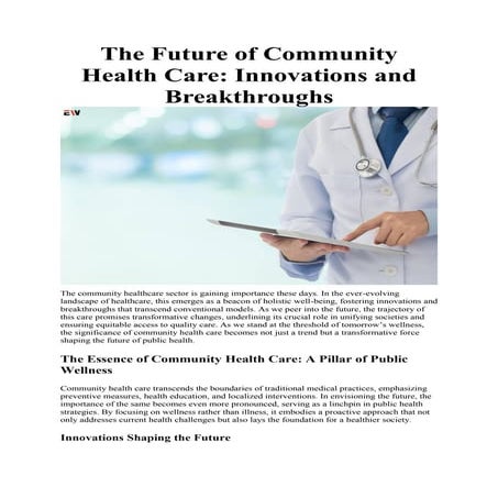 Why Community Health Care Is Important For Public Health | Enterprise ...