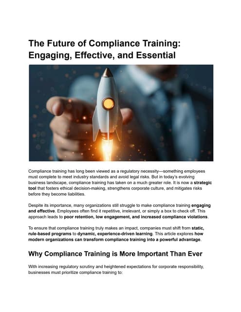 How to Engage Employees During Compliance Training | PPTX | Resume ...