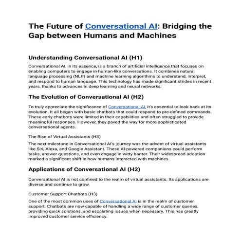 Conversational AI Chatbot Capabilities A Comprehensive Overview | PPTX