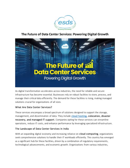 Top Data Centers in Noida: Powering the Digital Future | PPT