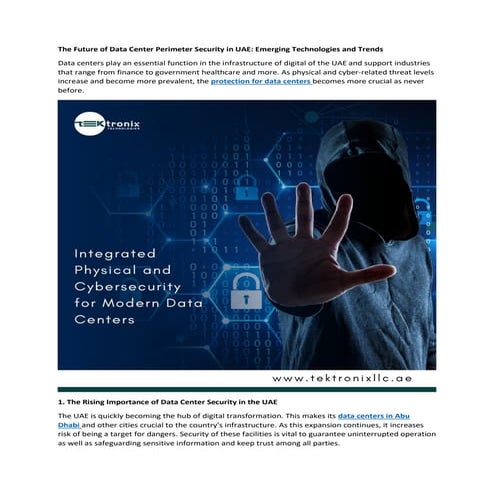 The Future of Data Security in UAE by Tektronix Technologies | PDF
