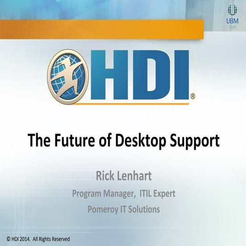The Future of Desktop Support - HDI Northcoast Chapter | PPT