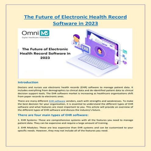 The Future of Electronic Health Record Software in 2023 | PDF