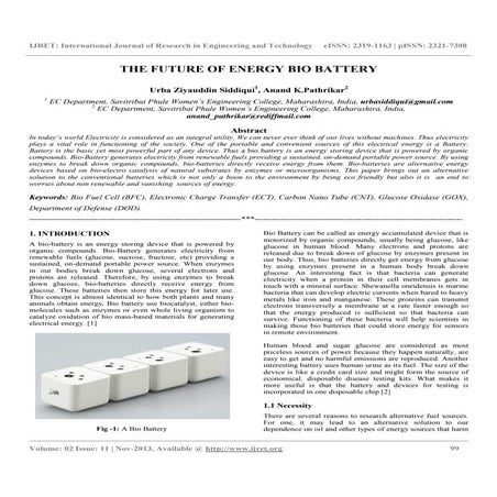 The future of energy bio battery | PDF