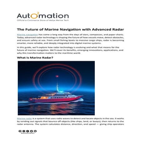 The Future of Marine Navigation with Advanced Radar | PDF