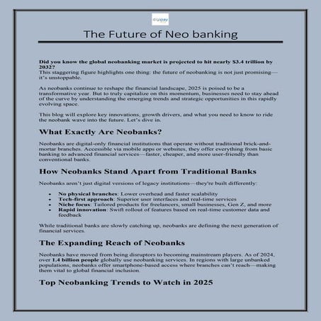 The Future of Neo banking Opportunities in 2025 | PDF
