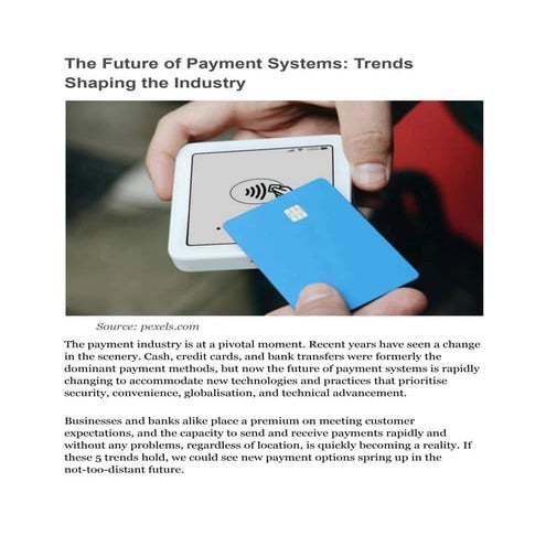 The Future of the Payment Industry in banking.pptx