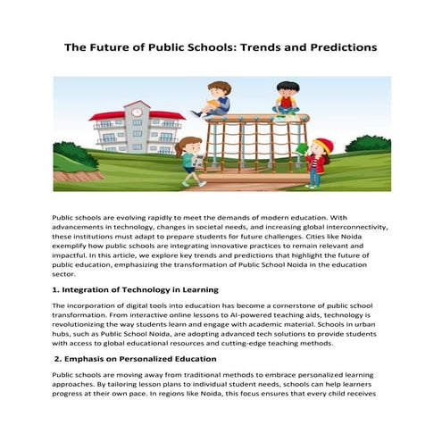 The Future of Public Schools: Trends and Predictions | PDF