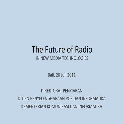 The Future of Radio in New Media Technologies | PDF