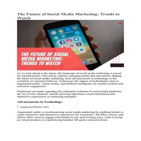 The Future of Social Media Marketing: Trends to Watch | The Enterprise ...