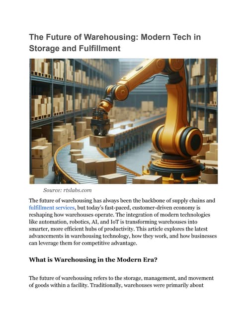 Warehouse management system presentation | PPTX