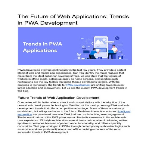 Top Trends in Progressive Web App (PWA) Development in 2025 | PDF