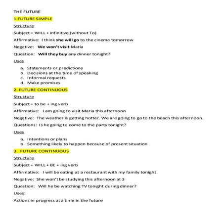 The future tense | DOCX