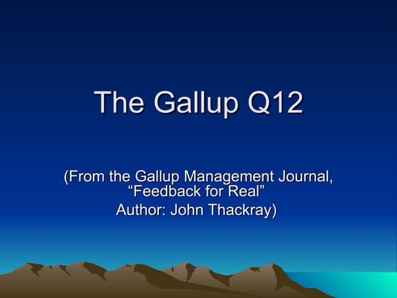 Gallup Q12 index survey | PDF | Resume Writing and Advice | Job Search