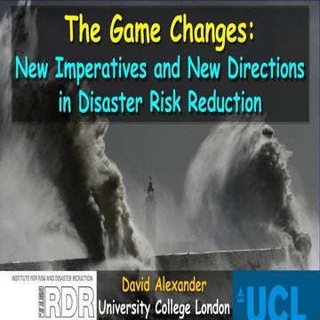 New Directions in Disaster Risk Reduction | PDF | Environment | Science