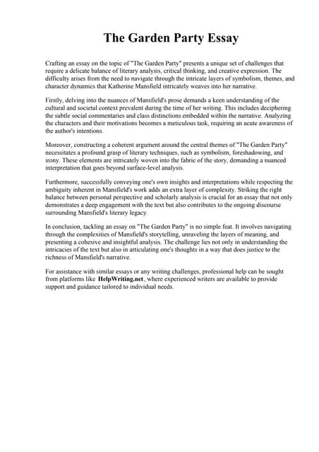 Miss Brill Analysis Essay. Boston University | PDF