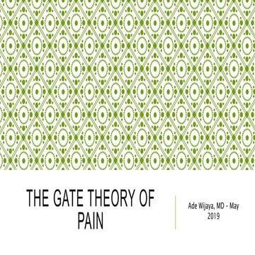 The Gate Theory of Pain | PPT