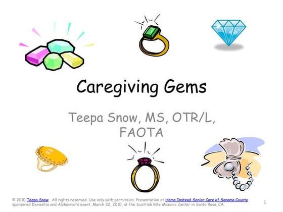 Teepa Snow Dementia Building Skill Handout | PDF