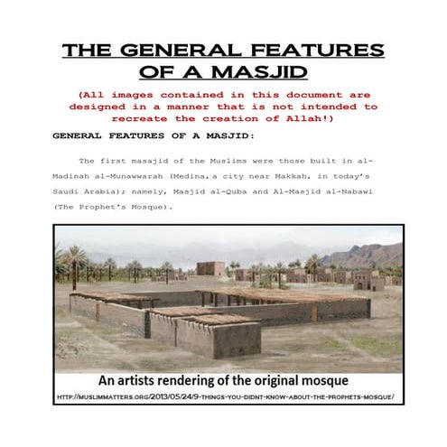 The general features of a masjid | PDF