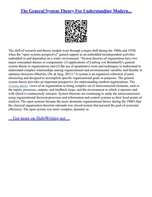 Systems theory, management function | DOC | Science