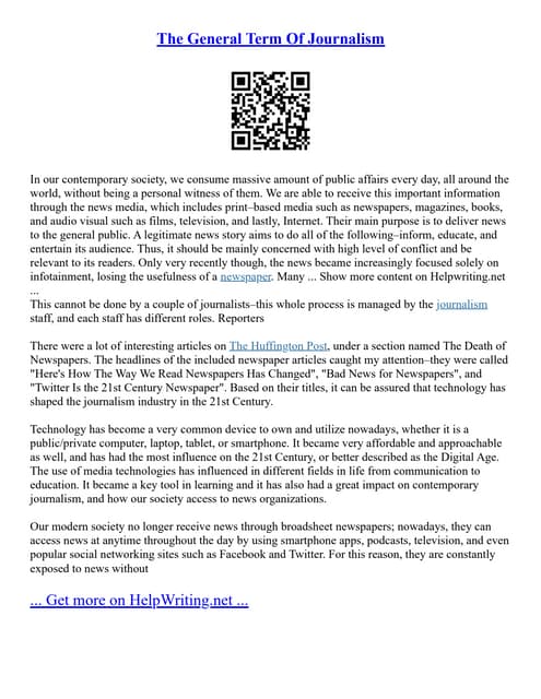 What is Journalism ? Types and Role of journalism. | PPTX