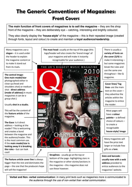 AQA GCSE Media Studies - Coursework assignment 1 - Magazine covers | PPTX