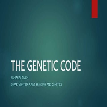 THE GENETIC CODE.pptx | Chemistry | Science
