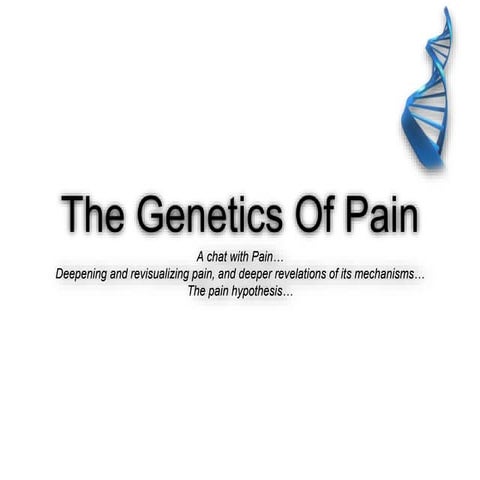 The genetics of pain by Edmund Aja Bisong, Vinnitsa 2015 | PPTX