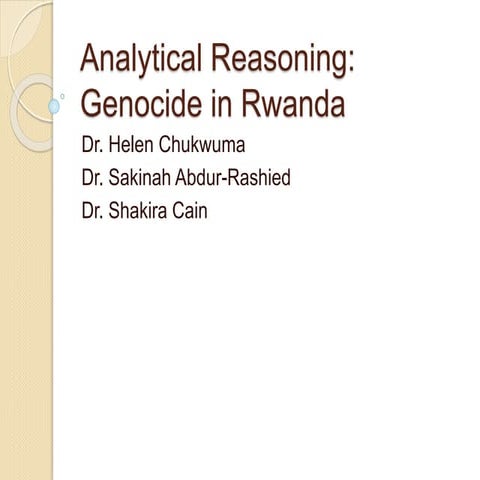 The Rwandan Genocide and the Eight Stages of Genocide | PPTX