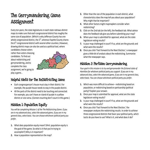 The Gerrymandering Game | PDF