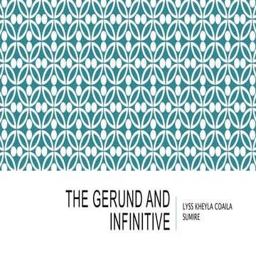 The gerund and infinitive | PPT