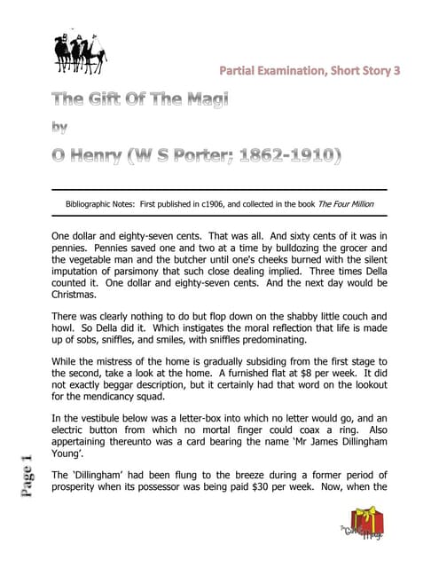 The Gift of the Magi by O. Henry | PPTX | Hair Care | Beauty