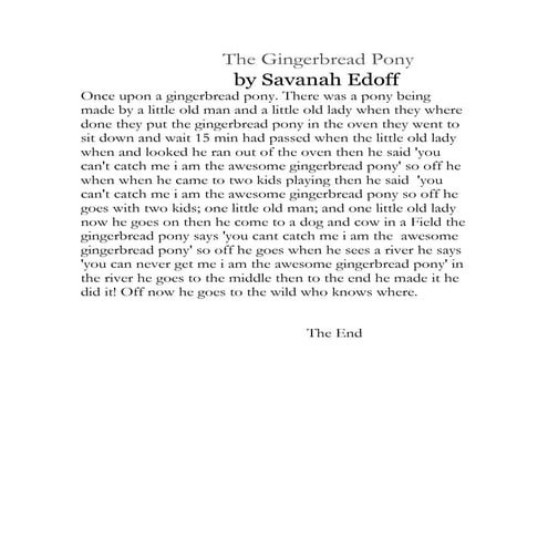 The Gingerbread Man Story is a traditional story. | PDF