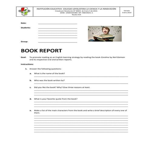 THE GIVER BOOK REPORT | PDF