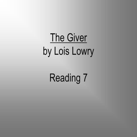 The Giver ppt 1.2014(1).ppt