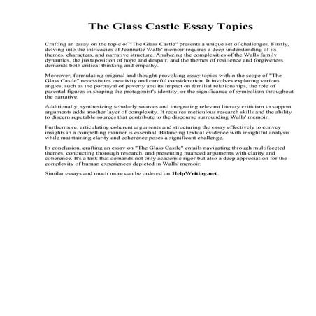 The Glass Castle Essay Topics.pdf