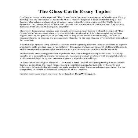 The Glass Castle Essay Topics.pdf