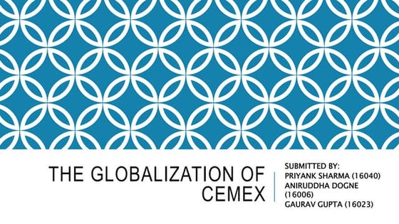 The globalization of cemex. | PPT