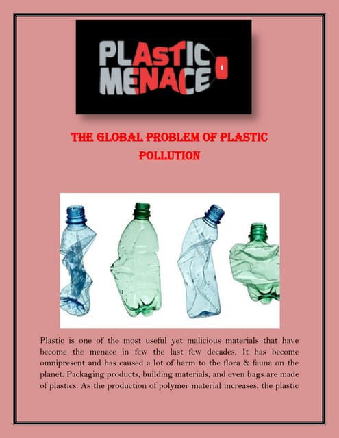 Plastic pollution ppt | PPT