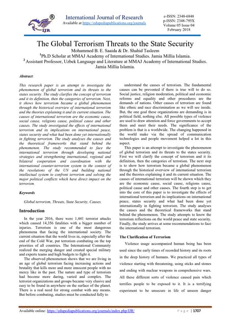 Terrorism- An International Problem | PPTX