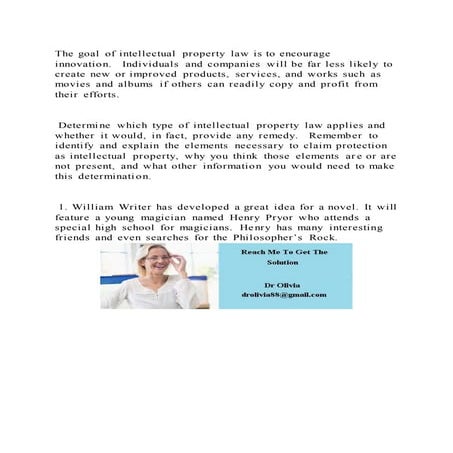 The goal of intellectual property law is to encourage innovation. I | PDF